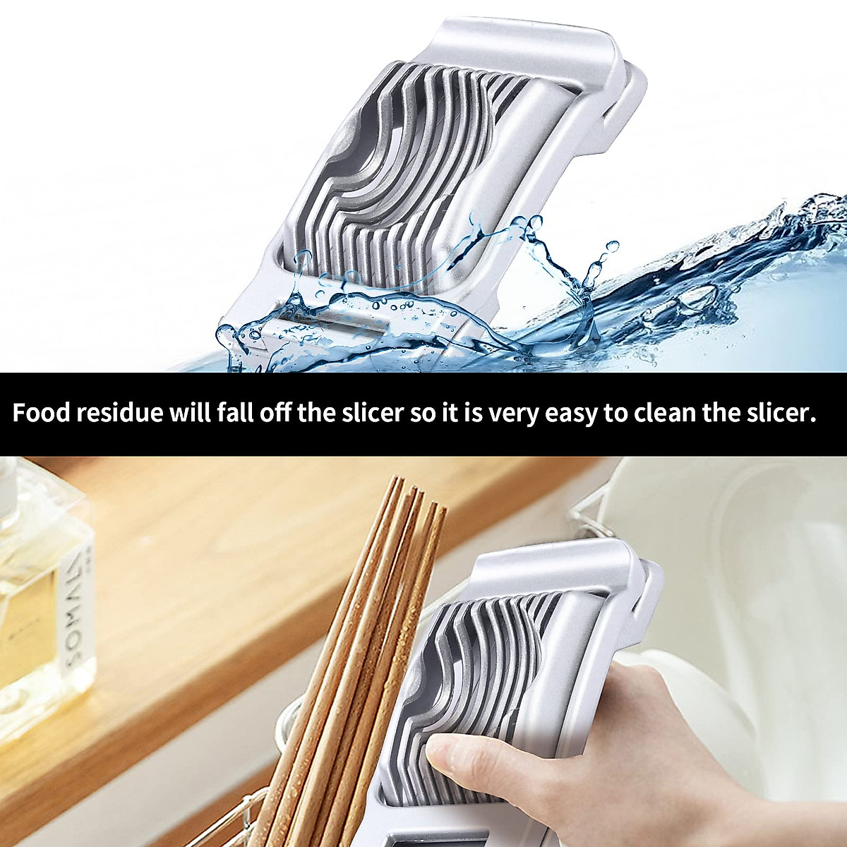 2 Packs Egg Slicer, Stainless Steel Wire Egg Slicer for Hard Boiled Eggs, Heavy Duty Aluminum Base Metal Egg Cutter for Egg Strawberry Soft Fruit & Food, Dishwasher Safe (Silver Color)