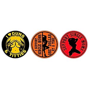 (x3) Hard Hat Stickers | I Love Guns and Titties | I Support Single Moms | Sexy Babe Motorcycle Welding Helmet Welder Decals | Funny Labels Badges Toolbox Laborer Construction Trucker