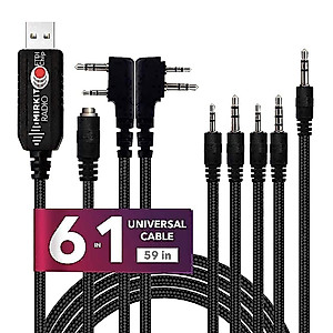 Mirkit Bundle with 2Pcs Radio Baofeng UV-82 MK5 8 Watt Max Power - 2Pcs of Dual Band Antenna Upgraded MP-701 SMA Female VHF/uhf 8.5inch - 6 in 1 FTDI USB Programming Cable