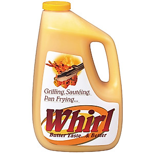 Whirl Butter Liquid Flavor Oil, 1 Gallon (Pack of 2) with By The Cup Swivel Spoons