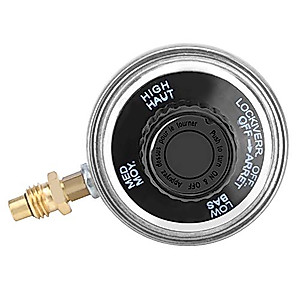 Yosoo Gas Adjustable Regulator, 1"-20UNF Propane Gas Grill Control Valve Zinc Alloy Low-Pressure Adjustable Gas Regulator Valve BBQ Grill