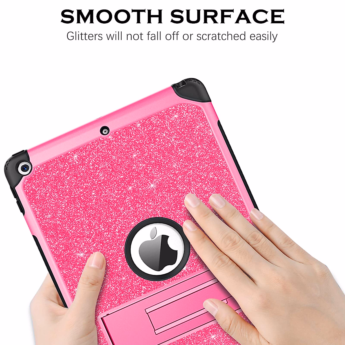 YINLAI Case for iPad 6th / 5th Generation, iPad 9.7 Case Glitter Women Hybrid Shockproof Protective Cover with Kickstand iPad 9.7-Inch iPad Air 2nd A1893/A1954/A1822/A1823, Hot Pink
