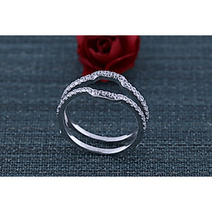 Dazzlingrock Collection Cubic Zirconia Wedding Band Enhancer Guard Ring for Women (0.50 ctw, Color White, Clarity Clean) in 925 Sterling Silver Size 7.5