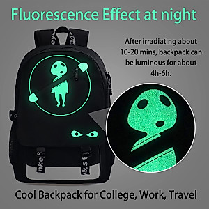 Anime Laptop Backpack for Boys, Kodama School Bags Bookbags for Teen Boys