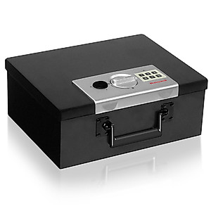 Honeywell Safes & Door Locks 6108 Fire Resistant Steel Security Safe Box with Digital Lock, 0.26-Cubic Feet, Black