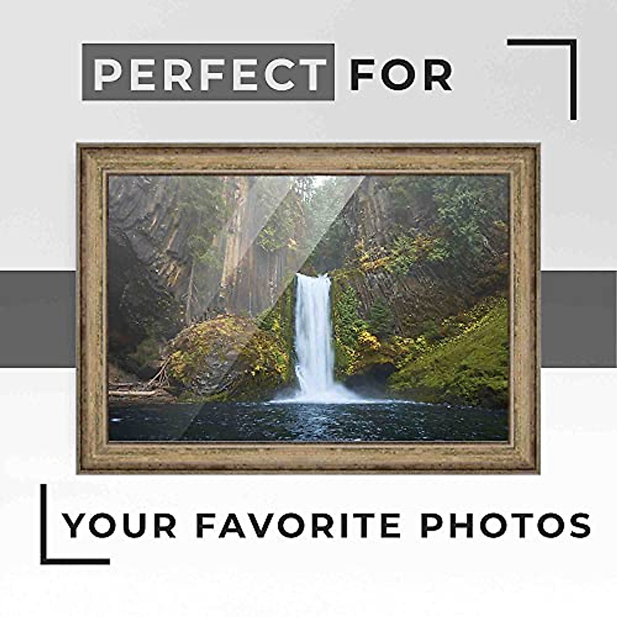 14x22 Frame Tarnished Silver Solid Wood Picture Frame Width 1.5 Inches | Interior Frame Depth 0.5 Inches | Oddone Traditional Photo Frame Complete with UV Acrylic, Foam Board Backing & Hanging