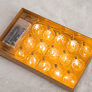 lamphle LED Decorative Non-Glaring Fairy Lights, Battery Powered 4 Styles Glass Night Light, Bulb Shape Scene Layout Attractive Fall Garland with Lights Elk