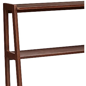 PJ Wood 5 Tier Bookshelf Ladder Shelf Bookcase with Storage Shelves, Multifunctional Storage Rack - Walnut