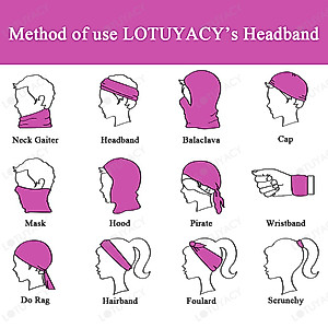 LOTUYACY Outdoor Wide Headband, Neck Gaiter Windproof Scarf Sunscreen Breathable Bandana for Men&Women,Multi Function Headwear