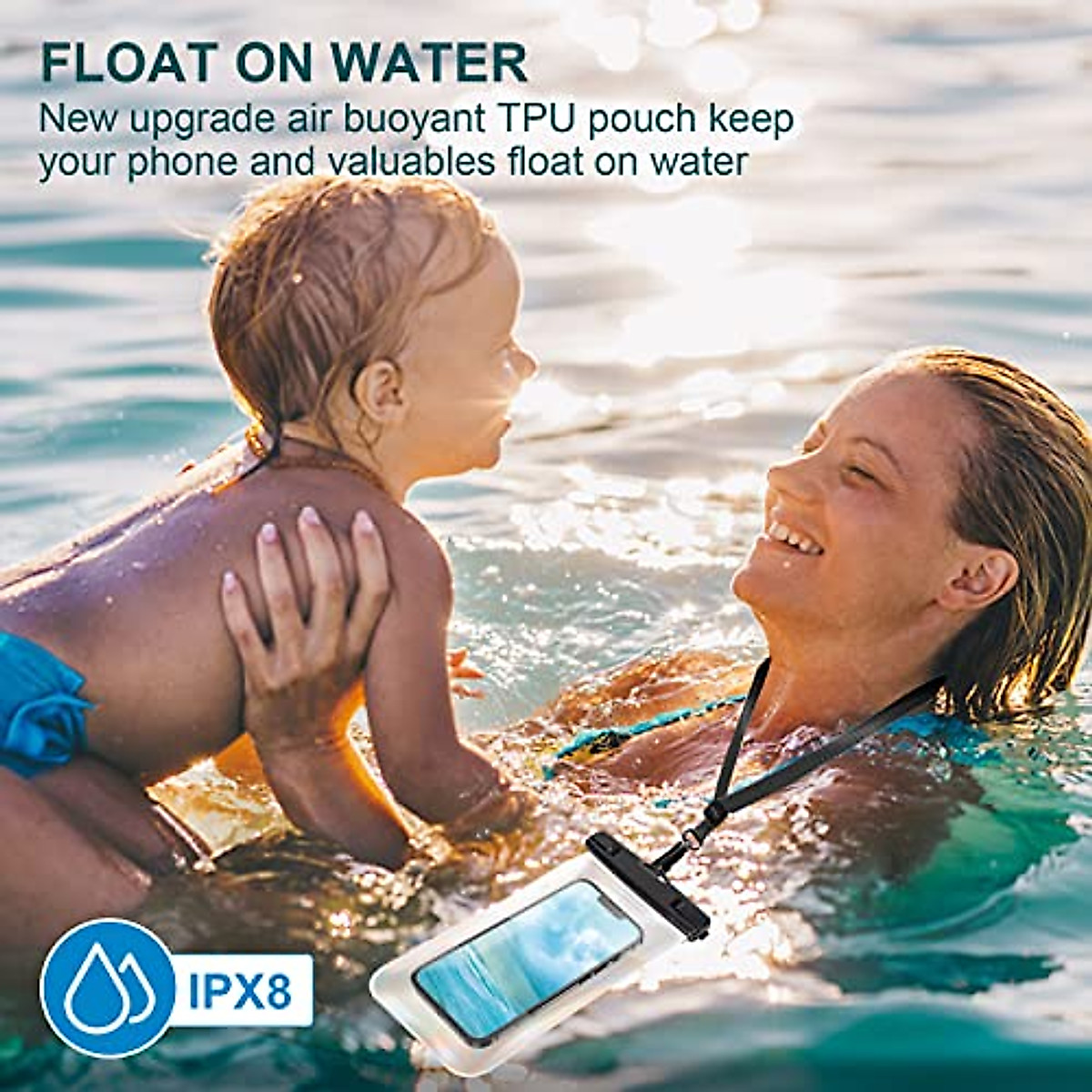 Universal Waterproof Phone Pouch, Floating Waterproof Phone Case for iPhone 14 13 12 11 Pro Max XS Plus Samsung Galaxy-7", IPX8 Cell Phone Dry Bag -4 Pack