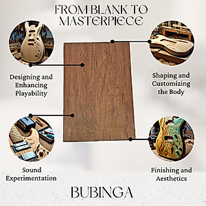Exotic Wood Zone | Bubinga Electric/Bass Musical Guitar Luthier Tonewood Body Blanks | 21" x 14" x 1-3/4" - Unglued Planed (2 Pcs)