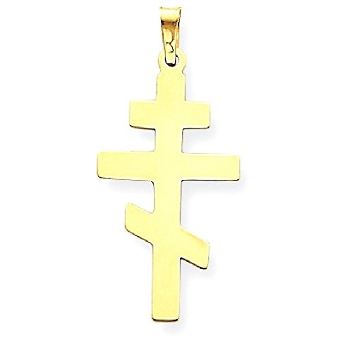 IceCarats 14K Yellow Gold Eastern Orthodox Holy Cross Necklace Religious Pendant Jesus Christ Charm 38mm x 19mm Only