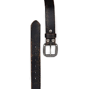 Bed|Stu Drifter - Belts for Men - Spot Clean - Single Metal Buckle - Unisex Belt - Vegetable-tanned Leather Black Abrasive 40 One Size