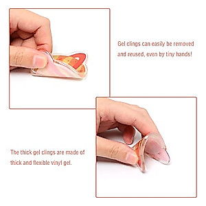 20 PCS Outer Space Thick Gel Clings Galaxy Window Gel Clings Decals Stickers for Kids Toddlers and Adults Home Airplane Classroom Nursery Outer Space Party Supplies Decorations Removable and Reusable