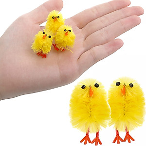 Peohud 60PCS Easter Chicks, Mini Yellow Chicks Easter Hunt Decorations for Kids Party Favors, Easter Basket Stuffers