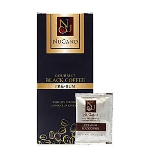 Nugano Black Coffee Pack of 48 - 100% Certified Ganoderma Lucidium Extract Bold and Flavorful Healthy Gourmet Instant Coffee 30's per box