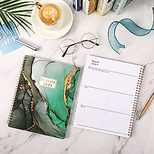 Planner 2023-2024 - Jul.2023 - Jun.2024, 2023-2024 Planner, Academic Planner 2023-2024, 2023-2024 Planner Weekly & Monthly with Tabs, 8" x 10", Flexible Cover, Thick Paper, Twin-Wire Binding, Perfect Daily Organizer - Black-Green Gilding