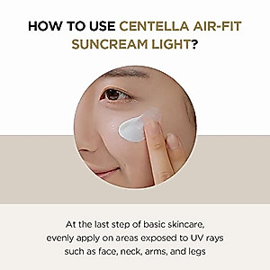 SKIN1004 Madagascar Centella Air-fit Suncream Light SPF 30 PA++++ 1.69 fl. oz(50ml) | Lightweight Formula| for Sensitive Skin | Physical Suncream