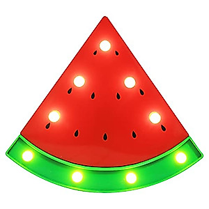 LED Marquee Signs Watermelon Night Lights, Battery Operated Watermelon Shaped Desk Table Lamp for Christmas Kids, Baby, Child, Girl Gift, Nursery Room, Wall Decor- Red Watermelon