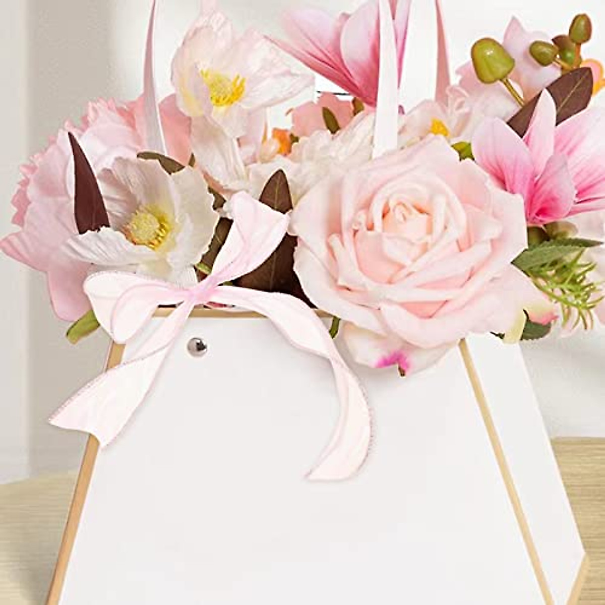 SEWACC Organza Ribbon Shimmer Sheer Chiffon Ribbon Wide Pink Wired Ribbons for Gift Wrapping DIY Crafts Bouquet Garland Baking Bowknot Wedding Party