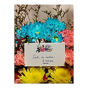 AweNayz Place Cards for Weddings - with Elegant Floral Design, Pack of 50 Thanksgiving Place Cards, Pre-Cut and Pre-Folded Wedding Name Place Cards, 2 x 3.5 inches, Pink, Purple, Green, Brown, Blue