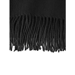 State Cashmere Throw Blanket with Decorative Fringe - Ultra Soft Accent Blanket for Couch, Sofa & Bed Made with 100% Inner Mongolian Cashmere - Crafted Home Accessories - (Black, 60"x50")