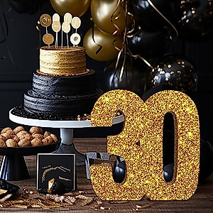 Eploger 30th Birthday Decorations for Men and Women,30th Anniversary Decorations,Glod Glitter 30th Birthday Centerpieces for Table Decorations,Number 30 Table Topper Decor
