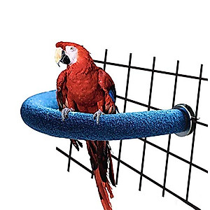Bird Perch U Shape Wood Stand Perch Swing Parrot Grinding Mouth Paws Claw Birds Stand Holder for Parakeets Cockatiels Conures Macaws Cage Toy (Random Color) (Bird Perch-U Shape)