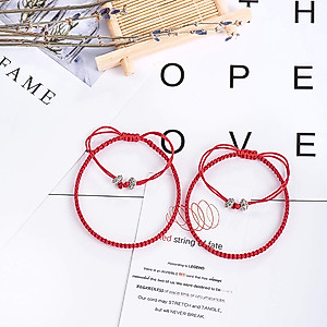 Seyaa Red String of Fate Bracelets, Valentines Day Gifts. Kabbalah Protection Good Luck Simple Matching Bracelets for Lover Women Men
