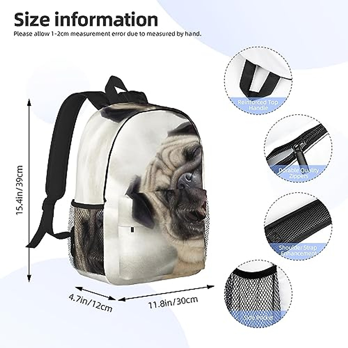 QQLADY funny dog Travel Backpack for Women Men Carry On Backpack Water Resistant 15inch Laptop Backpack Hiking Casual Bag Backpack