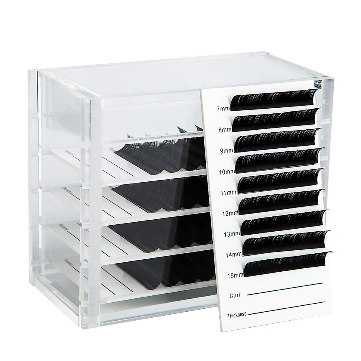 Acrylic 5 Layers clear Eyelash Storage Box, Makeup Display Container, Eyelashes Holder Case Grafting, Eyelash Transparent Box Extension Tool