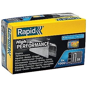 Rapid High Performance No.28 Cable Staples, Leg Length: 11 mm, 11891933-5000 Pieces