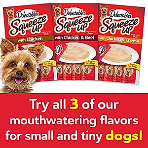 Hartz Delectables Squeeze Up Chicken Dog Lickable Treats, 32 Dog Treat Tubes