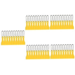 SEWOART 50 Pcs Scraper Scratcher Keychain Tool Scratching Tools Ticket Scratcher Tools Label Scraper Tool Stickers Label Scratcher Ticket Card Labels Yellow Plastic