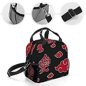 YSkyCaps Love Red Cloud Anime Insulated Lunch Bag Reusable Lunch Box For Kids HandBag with Adjustable Shoulder Strap Warmer Cooler For School Office Hiking, 25.5x22.5x16.5cm(10x8.9x6.5inch)