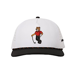 SHANKITGOLF Tiger Golf Hat Adjustable Rope Golf Hat Funny Golf (Black Rope Hat)