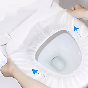Tomaibaby 50pcs Dispossable Toilet Seat Covers, Portable Non-Slip Potty Seat Covers for Kids or Adults Travel Accessories