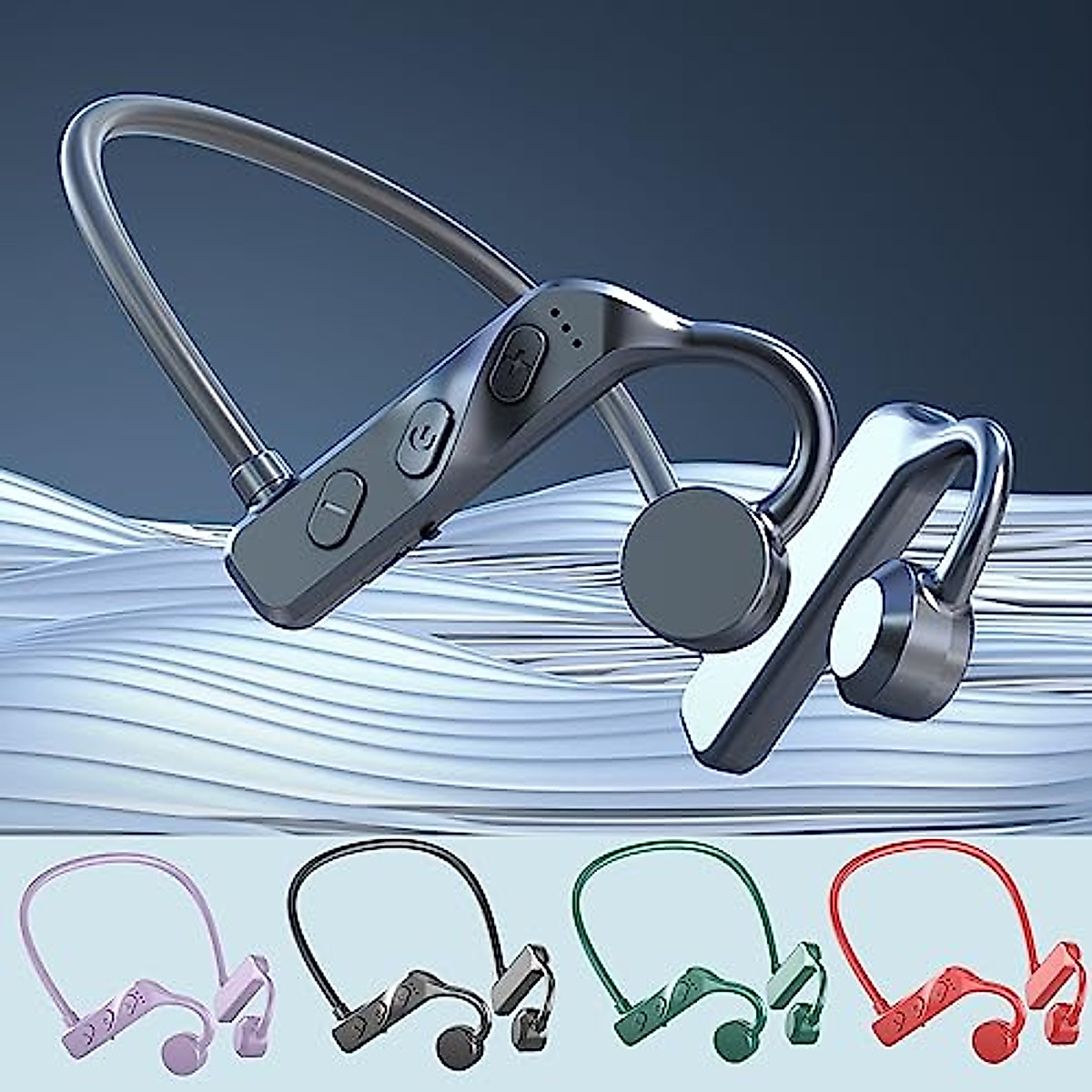 Yrmaups Bone-Conduction Headphones Open Ear Headphones Bluetooth 5.2 Sports Wireless A-ir Conduction Earphones Touching Stereo with Built-in Mic,Sweat Resis-tant Headset for Running