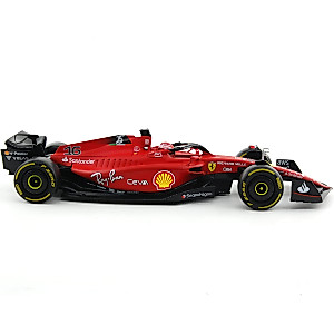 XTD Bburago 1:43 Ferrari #16 Leclerc 2022 F1 Scuderia Ferrari F1-75 #55 Sainz Alloy Luxury Vehicle Diecast Cars Model Toy Collection Gift (2022 F1-75 #16 Acrylic Box)Red