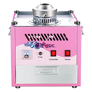 Cotton Candy Machine – 1000W Vortex Floss Maker with Stainless-Steel Pan - Uses Sugar or Hard Candy for Party Treat by Great Northern Popcorn (Pink)