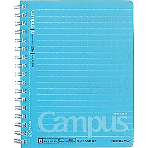 Kokuyo Campus Twin Ring Perforated Notebook - A6 - Dotted 6 mm Rule - 50 Sheets