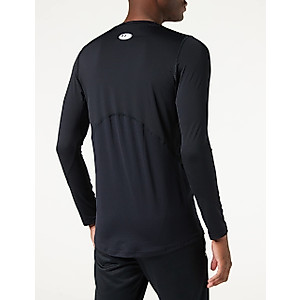 Under Armour Men's Armour HeatGear Fitted Long-Sleeve T-Shirt , Black (001)/White , Large