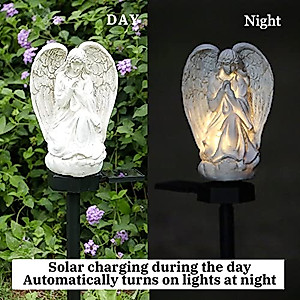 XURLEQ Garden Solar Light Outdoor Decor, Resin Angel Solar LED Light for Outdoor, Waterproof Light for Flower Fence Lawn Passage Walkway Courtyard Party Decoration, Angel
