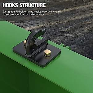 Sulythw Tractor Bucket Hooks, 3 Pack of Tractor Accessories with Heavy Duty Tow GRAP Hooks Loader Bucket Accessories for John Deere Kubota Kioti Compact Tractor(Max 15,000lbs, Black)