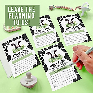 Hadley Designs 15 Holy Cow Baby Shower Invitations Gender Neutral Baby Girl Baby Shower Invitations For Girl Cow Theme, Boy Baby Shower Invitations Boy Cow, Holy Cow Invitations For Baby Shower Girl