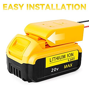 Ecarke Power Wheels Adapter Battery Adapter for DeWalt 20V Max Battery 18V,for DIY Ride On Truck, Robotics,RC Toys 12 Gauge Robotics with Fuse & Switch Power Convertor Dock Power Connector（1 Pcs）