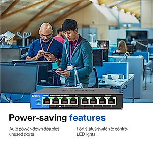 Linksys LGS108P 8 Port Gigabit Unmanaged Network PoE Switch with 4 PoE+ Ports @ 50W - Ideal for Business, Home, Office, IP Surveillance - Desktop Ethernet Switch Hub with Metal Housing