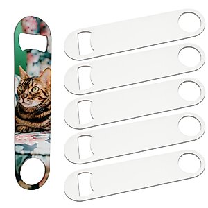 MR.R 6 Pieces Sublimation Blanks White Color Stainless Steel Metal Opener, Solid and Durable Beer Openers, White Color