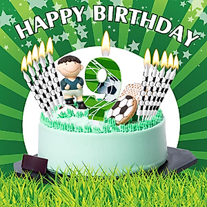 Photect 11 Pcs Soccer Birthday Candles Number 5-9 Candle Cake Topper Decor Soccer Themed Birthday Cake Decorations for Boys Girls Kids Party Supplies Decor (Number 9)