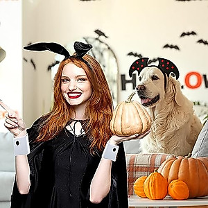 Gaoikerr Halloween Bunny Costume Set Black Bunny Ears and Tail Halloween Bunny Accessories for Halloween Cosplay Party